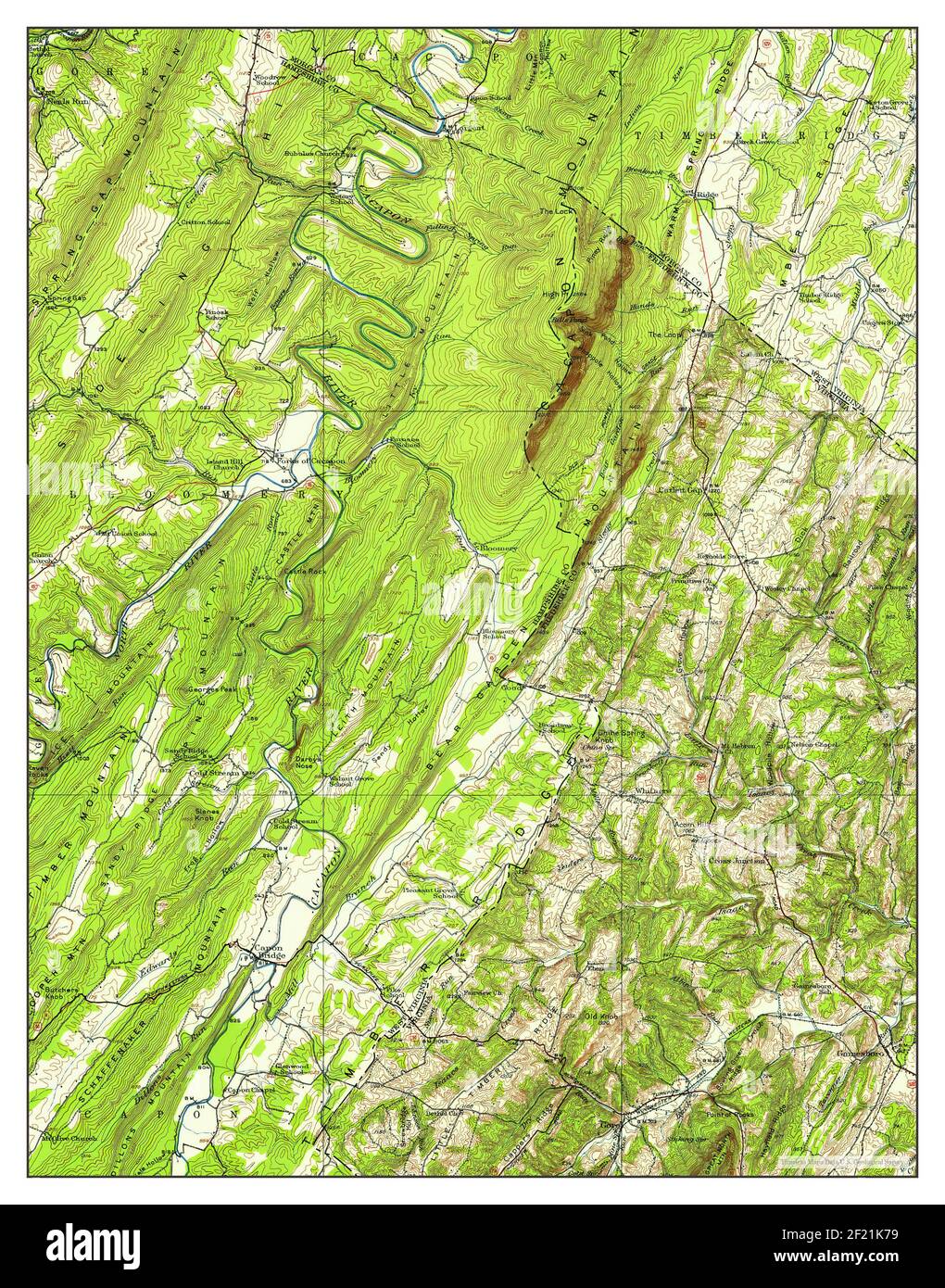 Capon Bridge, West Virginia, map 1937, 1:62500, United States of ...