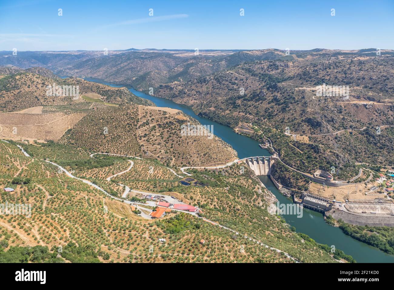 Aerial view from Penedo Durao viewpoint, typical landscape of the ...