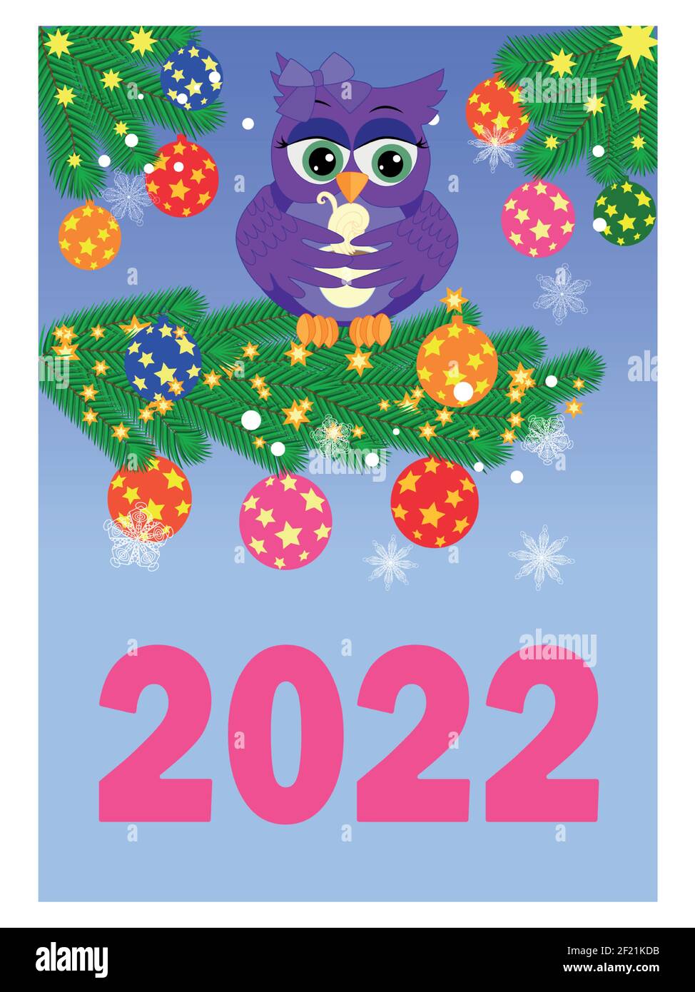 Calendar 2022. Cute owls and birds for every month. Wall vertical ...