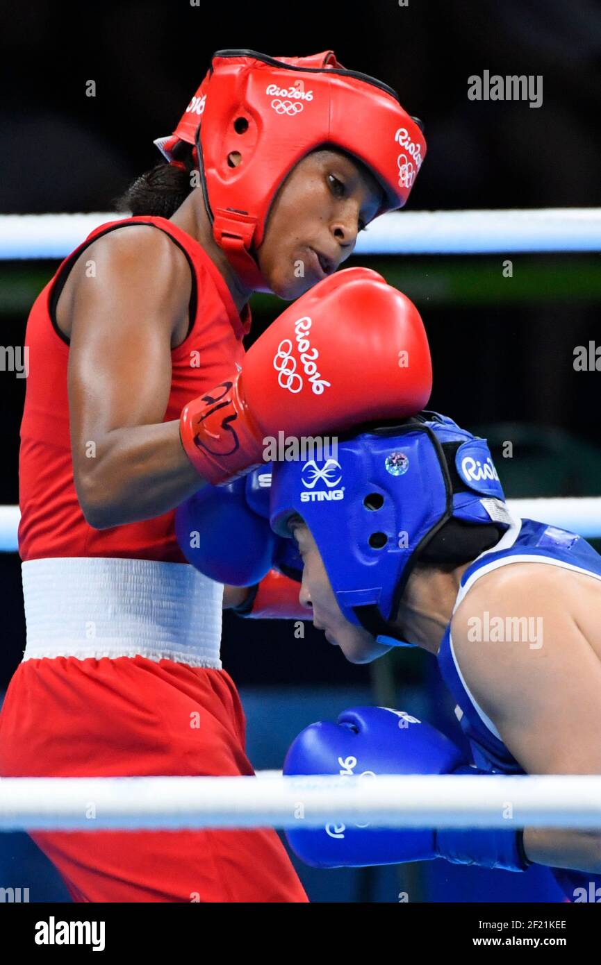 France s Sarah Ourahmoune against Ingrit Valencia Victoria (COL) Boxing ...