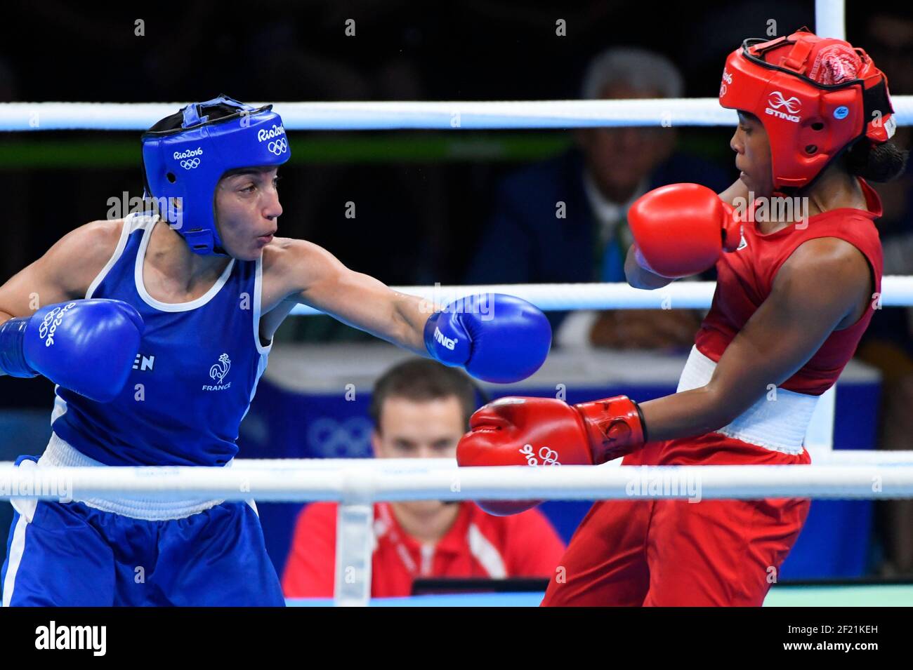 France s Sarah Ourahmoune against Ingrit Valencia Victoria (COL) Boxing ...