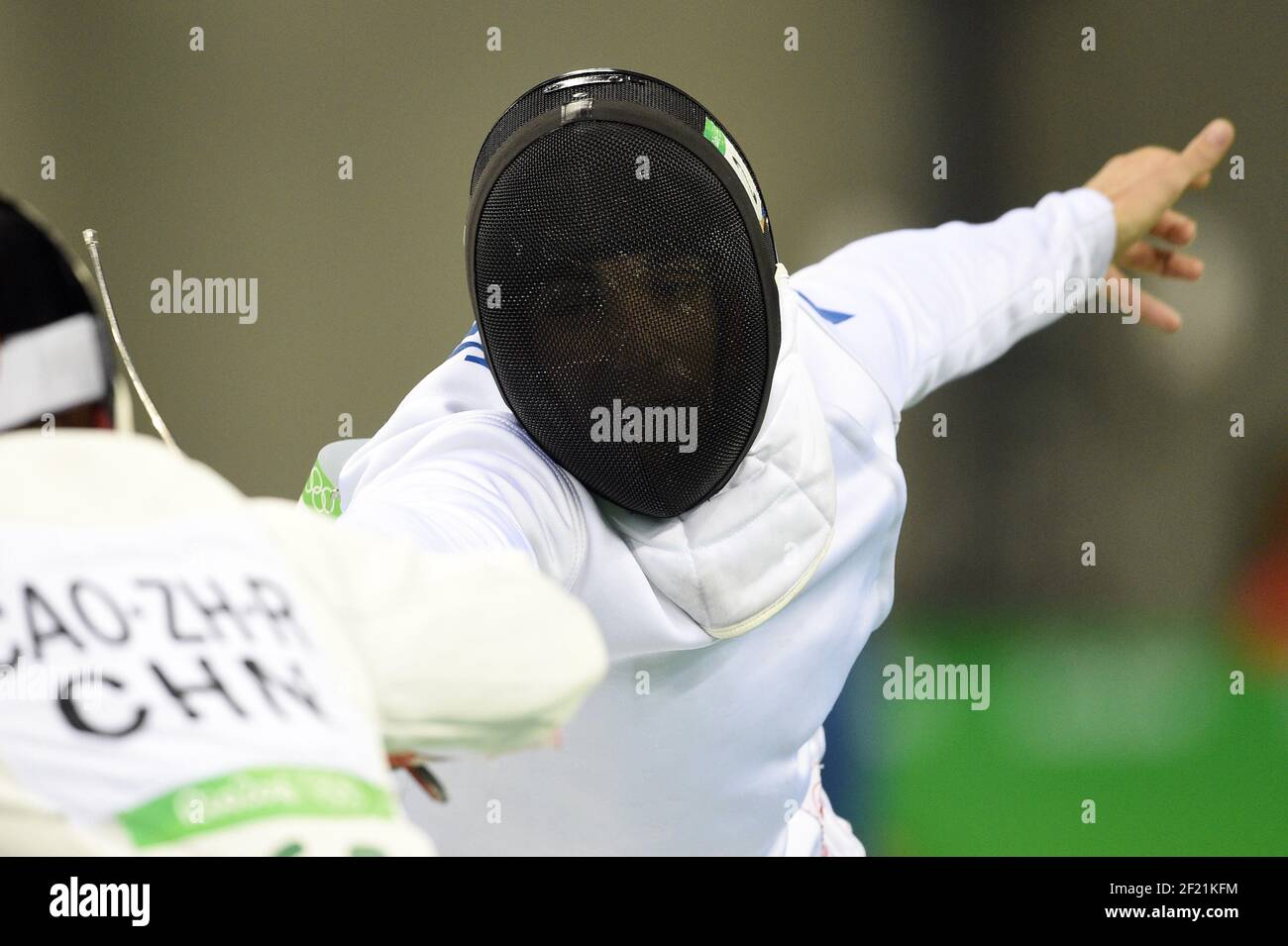 France's Valentin Prades competes in Modern Pentathlon, fencing, during ...