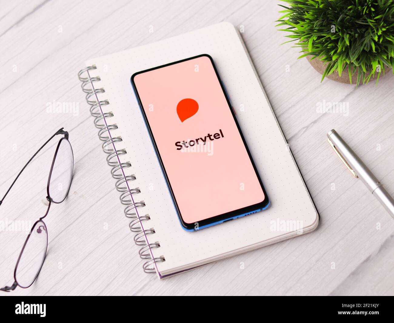 Assam, india - March 10, 2021 : Storytel logo on phone screen stock ...