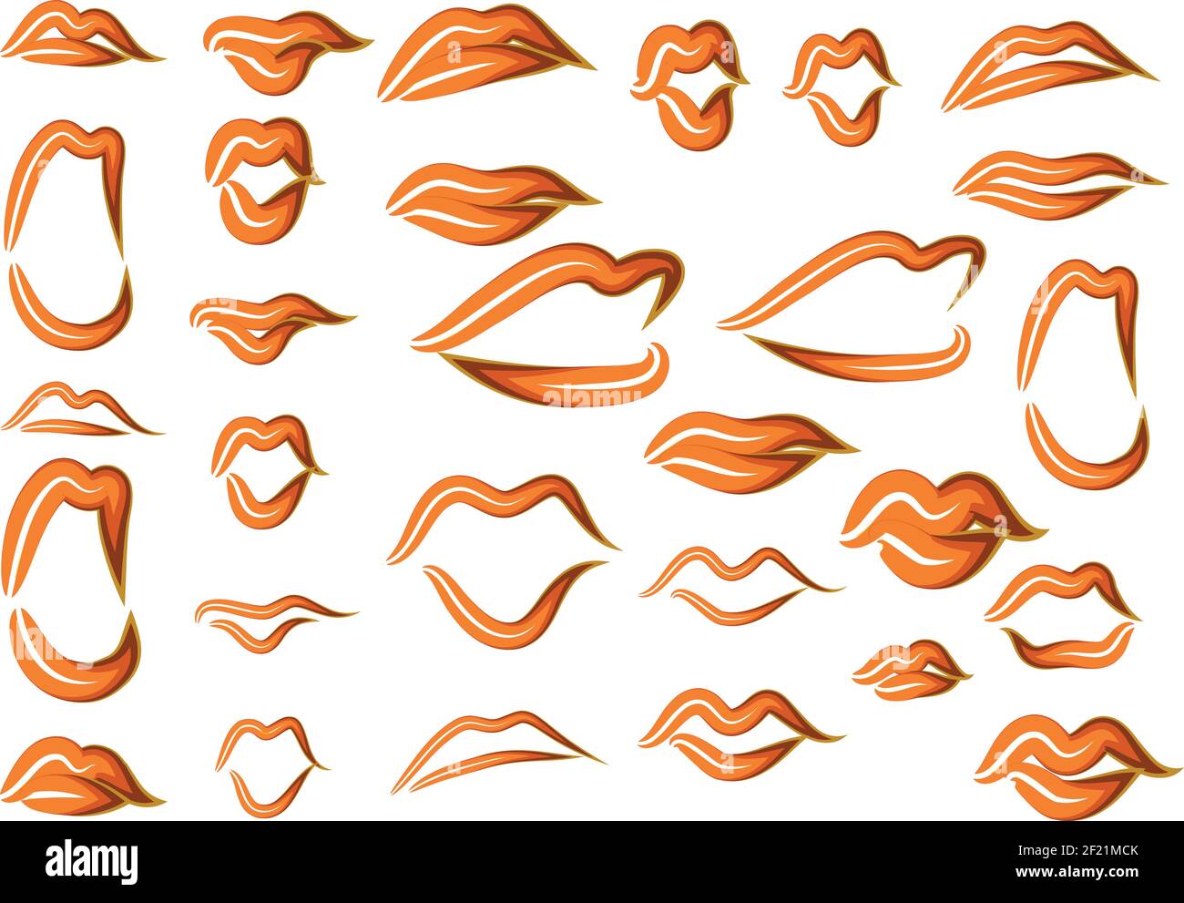 vector design lips leaf set background Stock Vector Image & Art - Alamy
