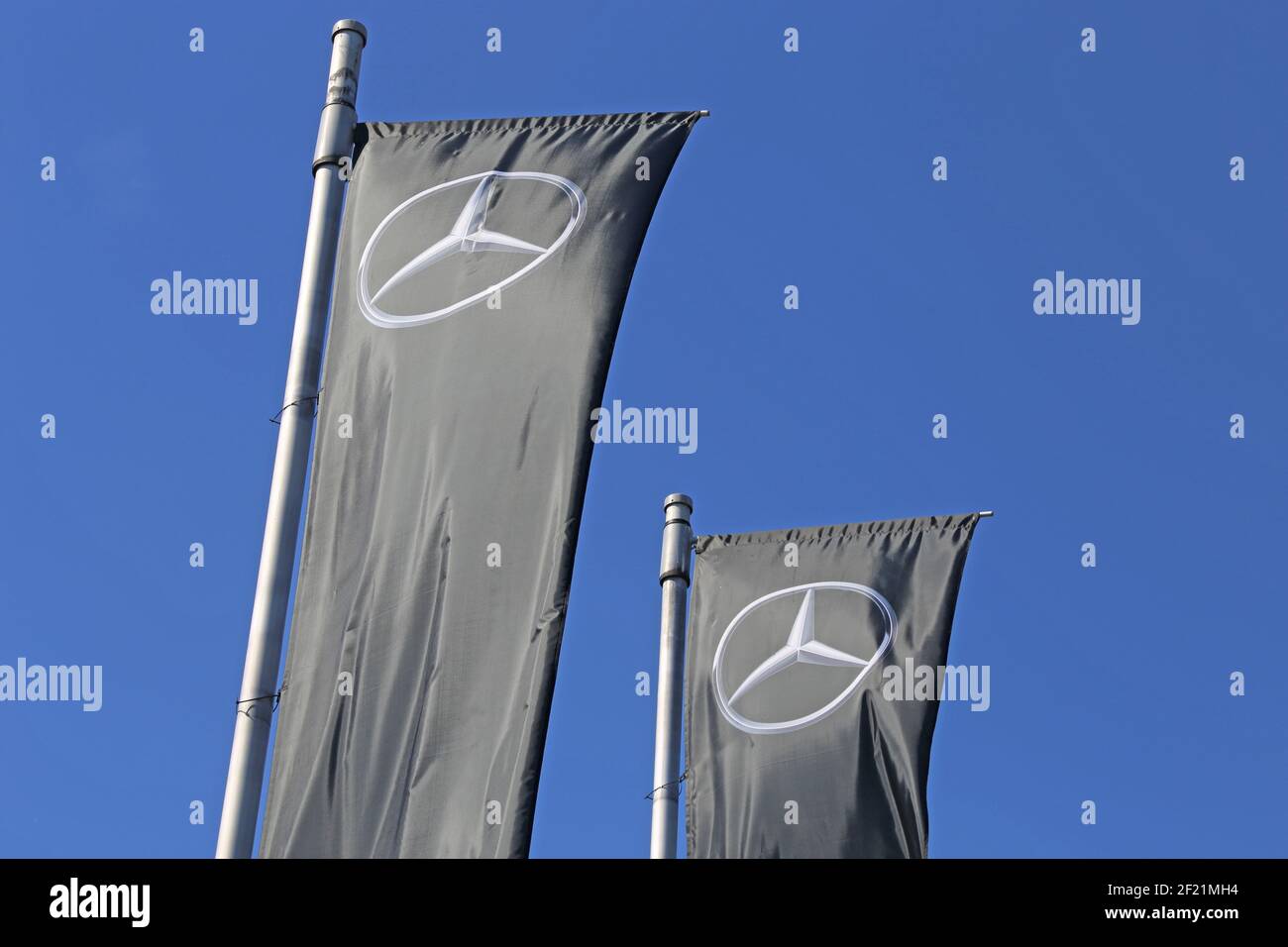 Mercedes benz company logo flag hi-res stock photography and images - Alamy