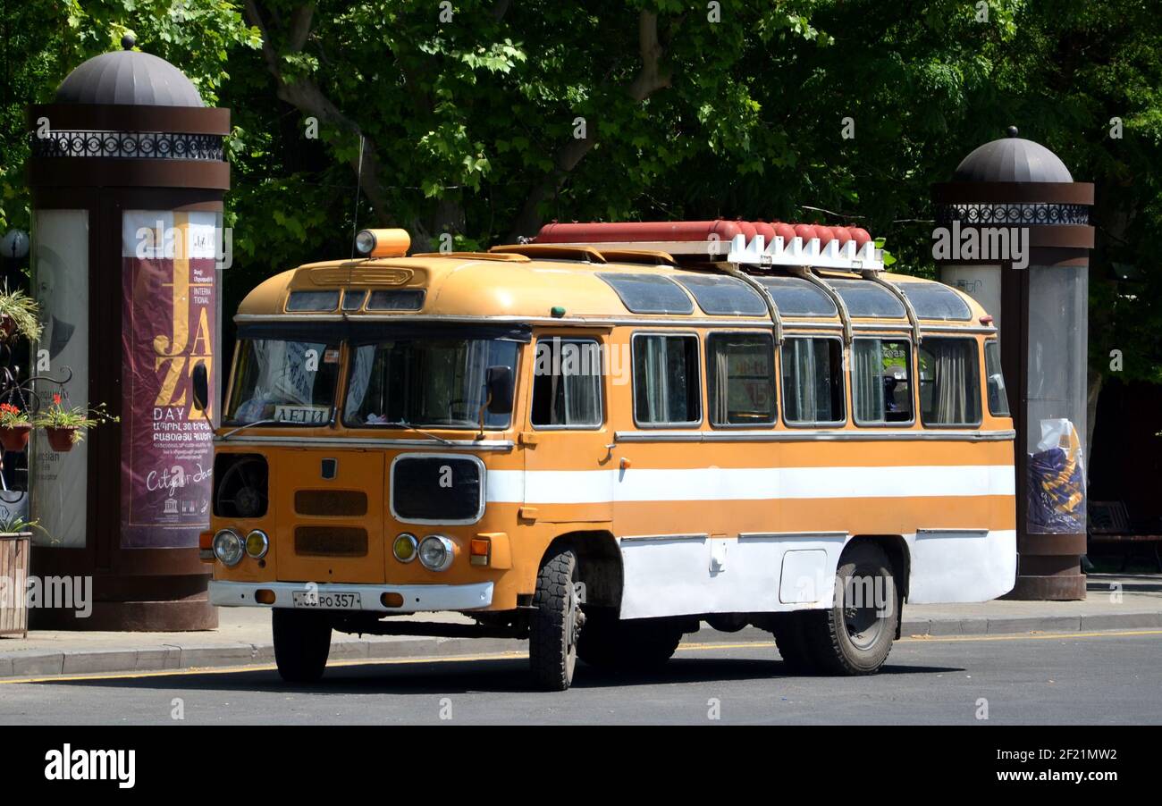 old bus in the streets of Yerevan, Armenia Stock Photo - Alamy