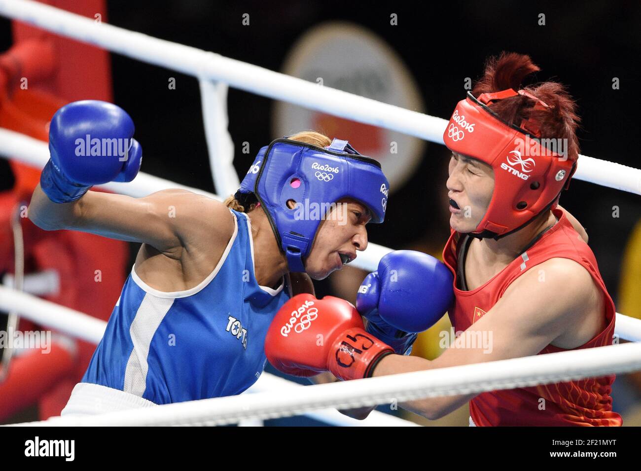 France's Estelle Mossely competes against Chinese Junhua Yin and wins ...