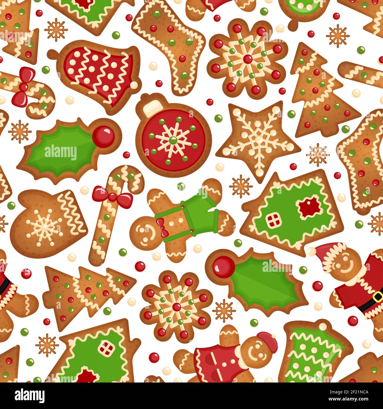 Christmas cookies background. Seamless celebratory pattern of Christmas ...