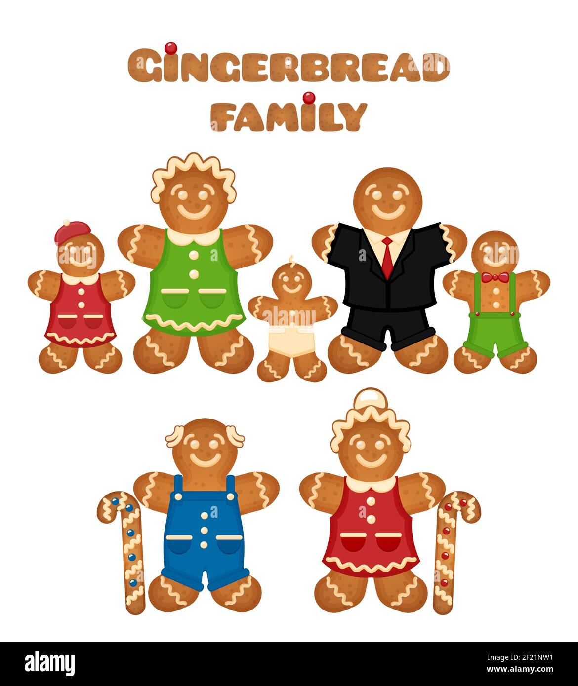 Gingerbread family. Confectionery son mother father grandmother ...