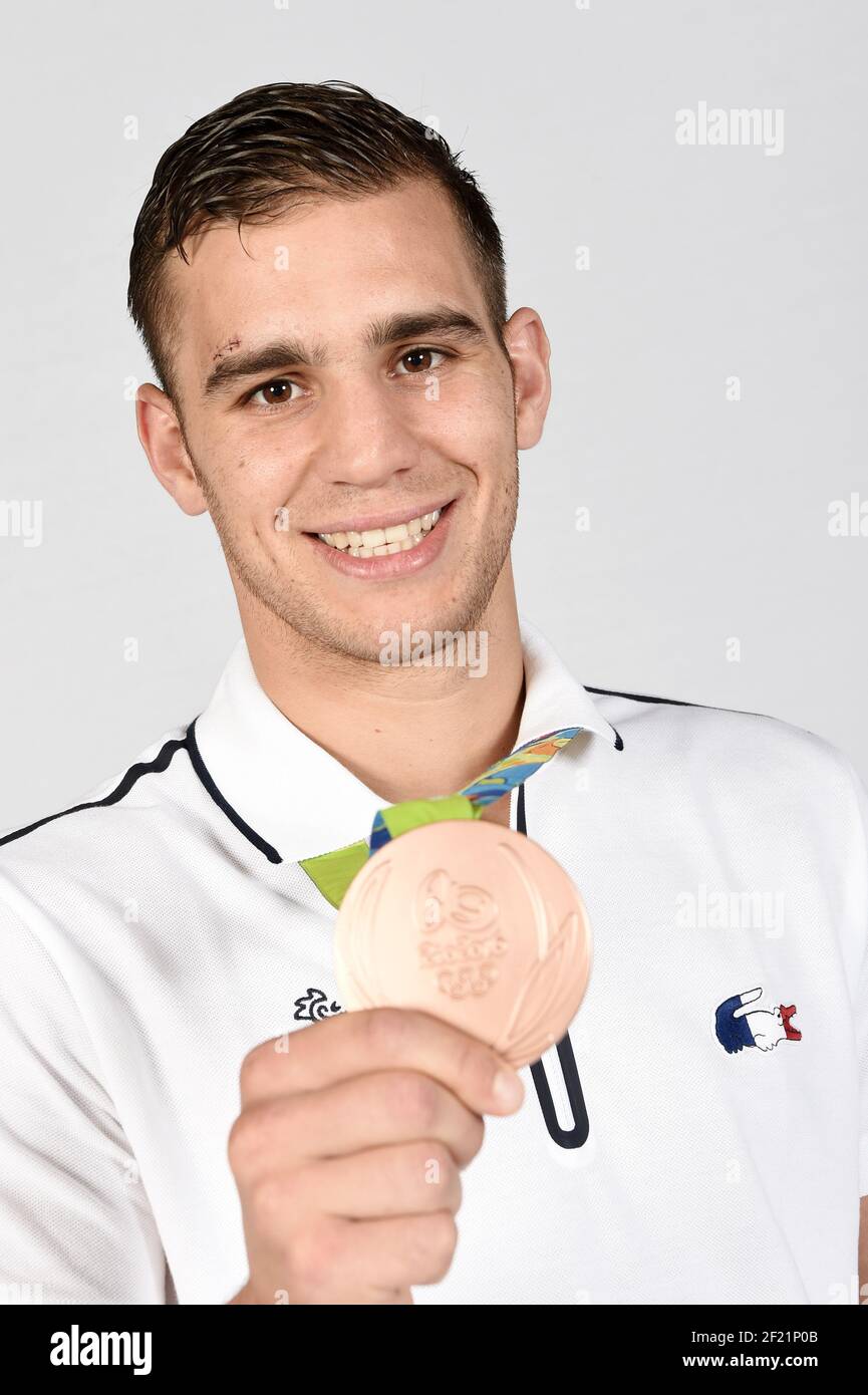 French bronze medalist in boxing Mathieu Bauderlique poses at club ...