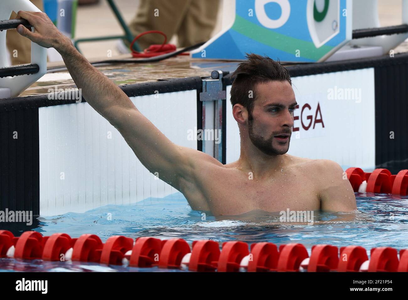 France's Valentin Belaud competes on swimming in Modern Pentathlon Men ...