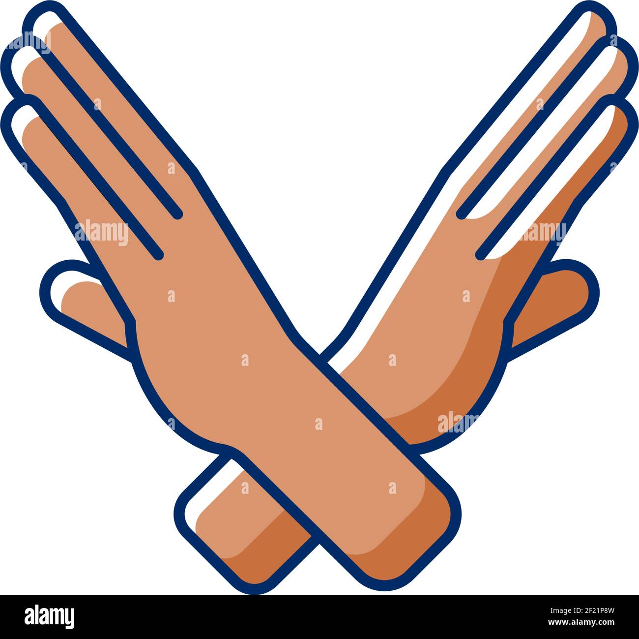 Crossed arms stop gesture RGB color icon Stock Vector Image & Art - Alamy