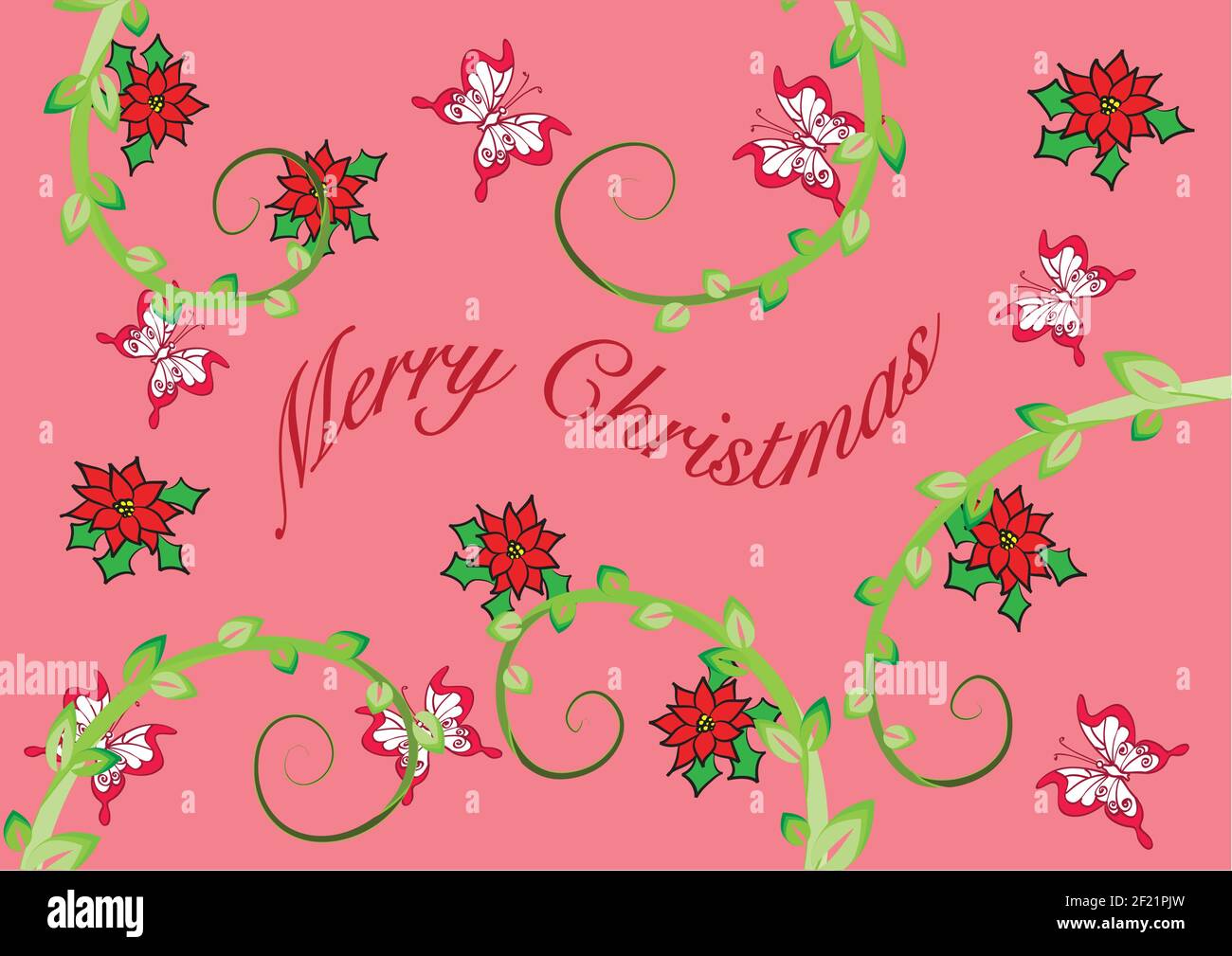 vector drawing Christmas leaf design background Stock Vector Image ...