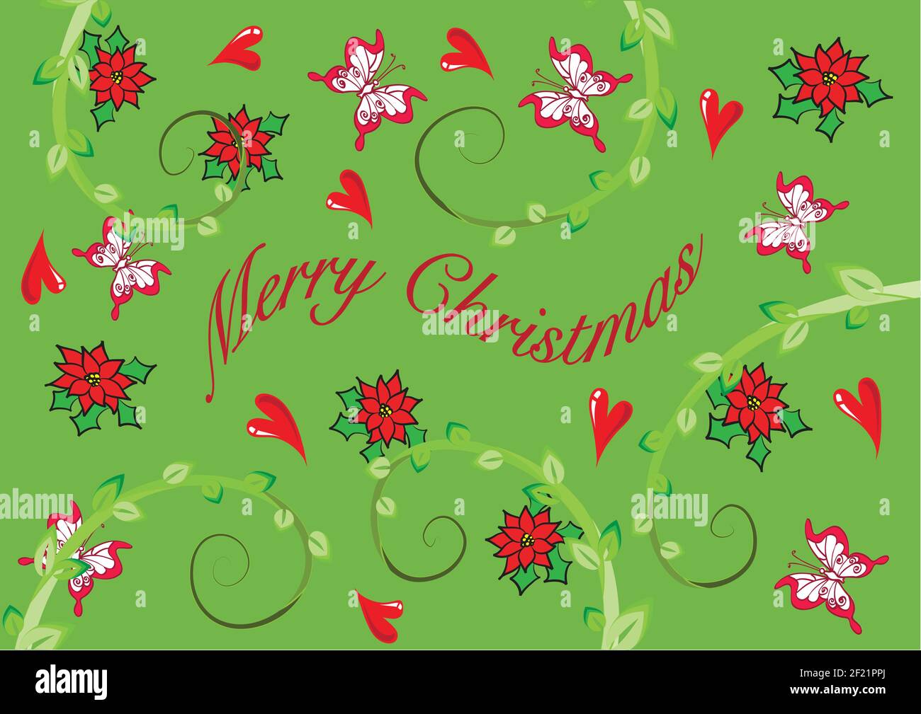 vector drawing Christmas leaf design background Stock Vector Image ...