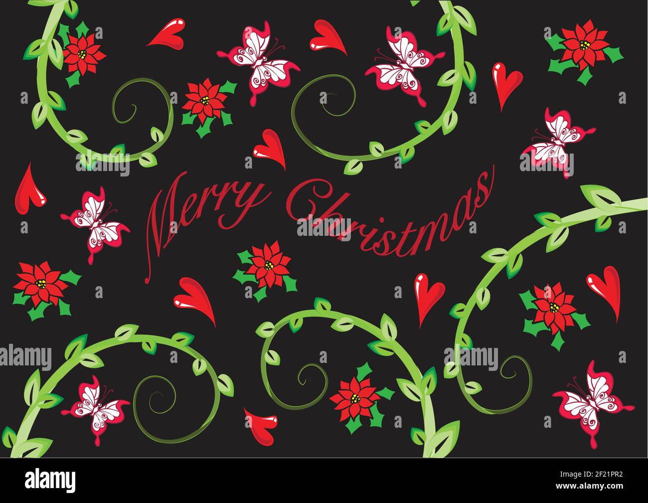 vector drawing Christmas leaf design background Stock Vector Image ...