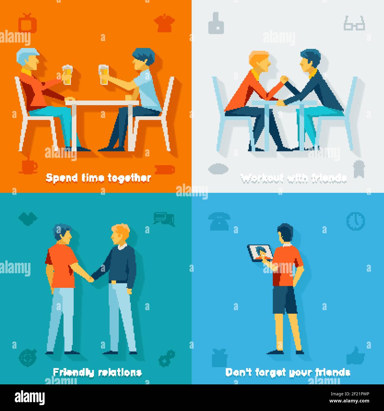 Friends and friendly company concepts. Friendship team, social ...