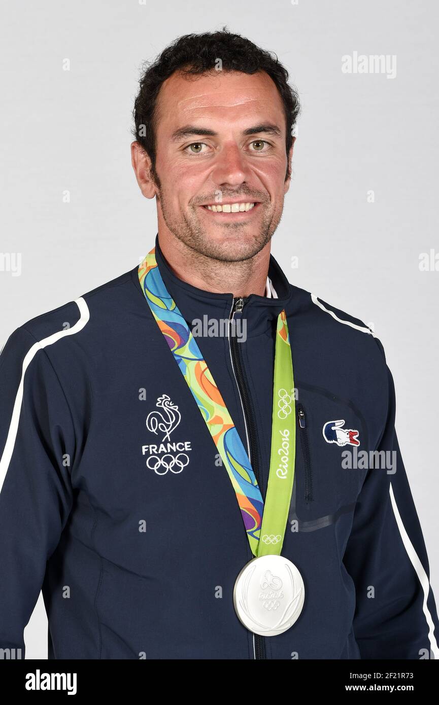 French silver medalist in kayak Maxime Beaumont poses at club France ...