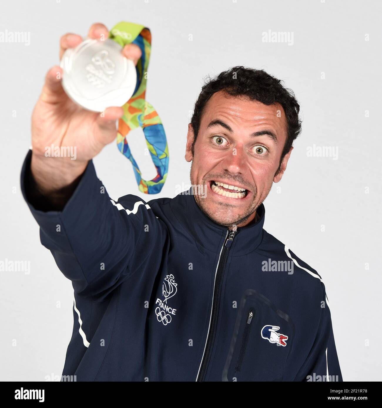 French silver medalist in kayak Maxime Beaumont poses at club France ...