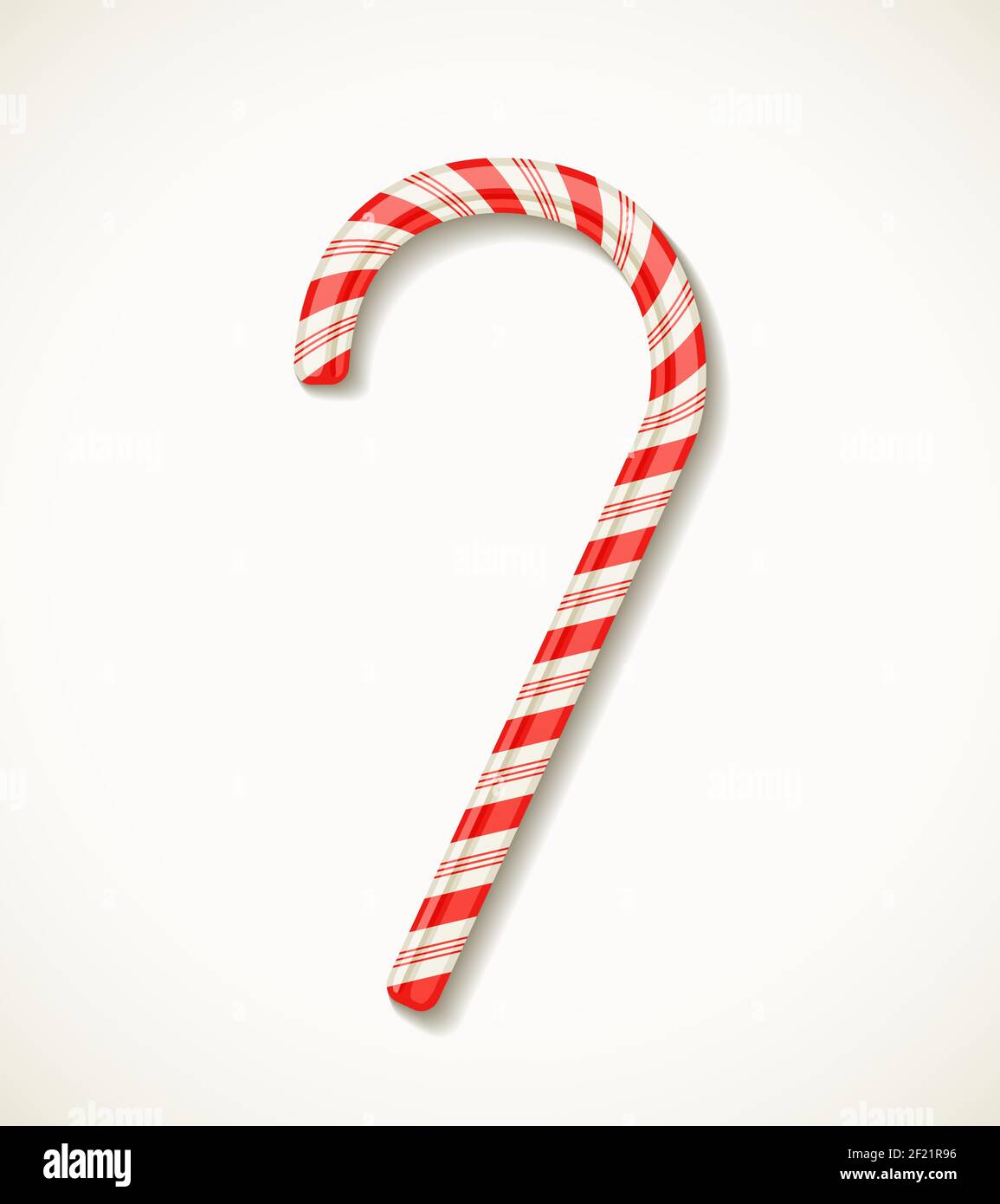 vector candy cane with red stripes isolated on white realistic vector ...