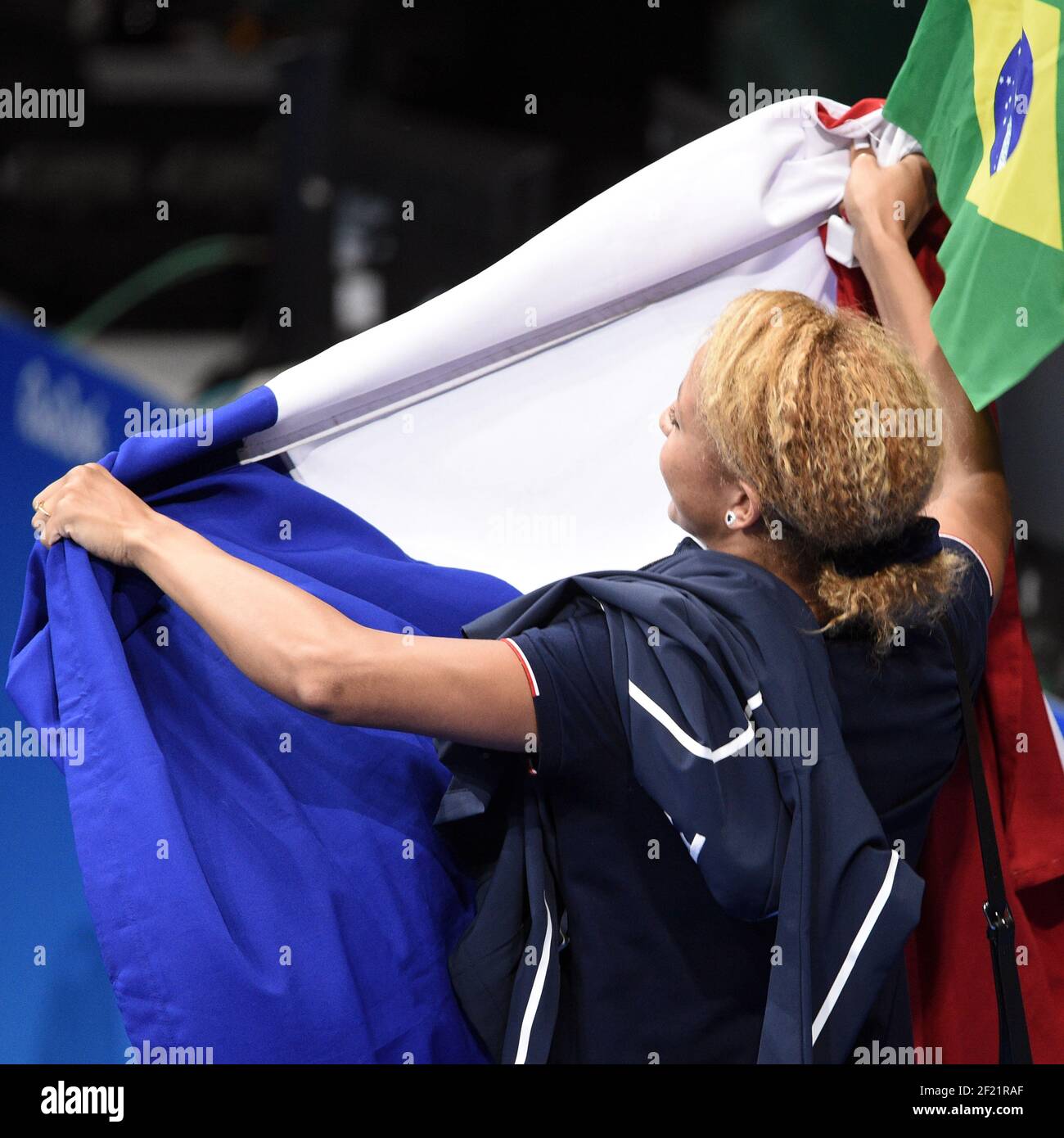 Estelle Mossely reacts after the victory of her boyfriend Tony Yoka in ... Estelle Mossely reacts after the victory of her boyfriend Tony Yoka in ...