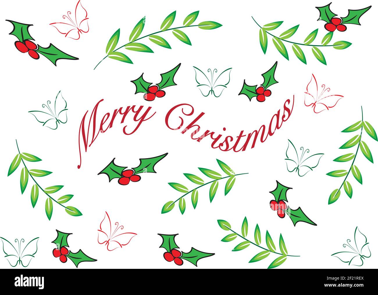 vector drawing Christmas leaf design background Stock Vector Image ...