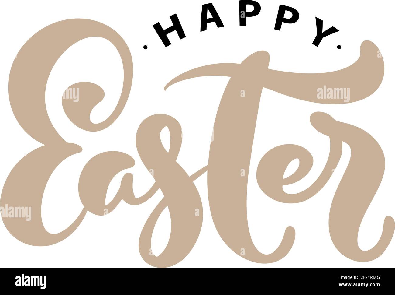 Happy Easter Vector Hand drawn lettering text for Greeting Card ...