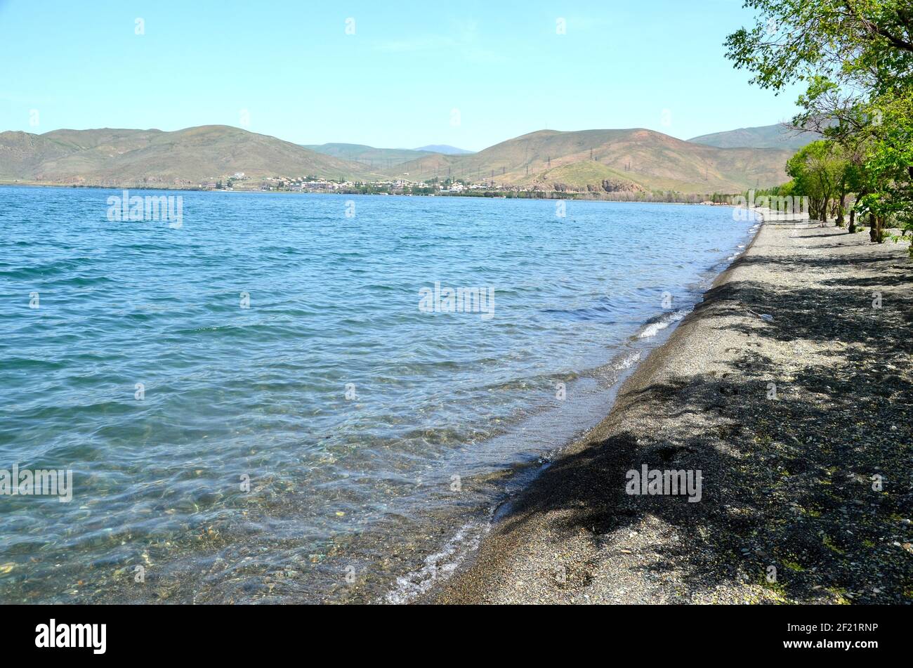 beautiful shore of Lake Sevan, Armenia Stock Photo - Alamy