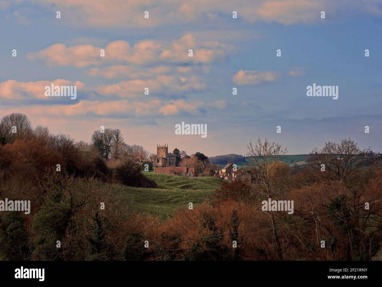 Englishcombe village church spring Stock Photo - Alamy