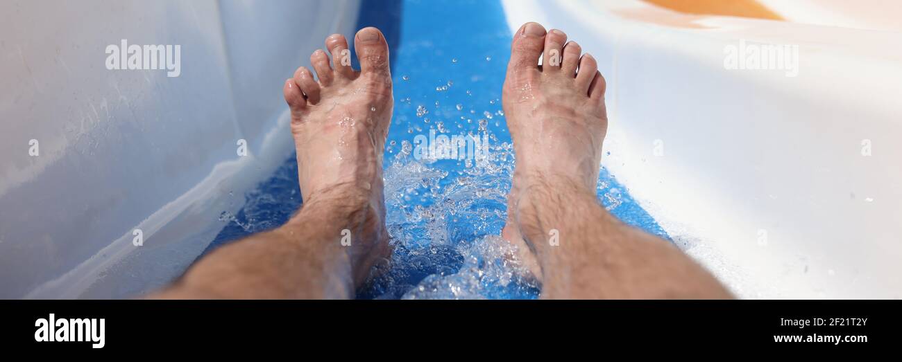 Blue waterslide in waterpark hi-res stock photography and images - Alamy