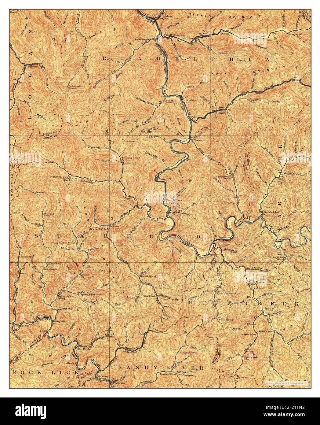 Map of gilbert west virginia hi-res stock photography and images - Alamy