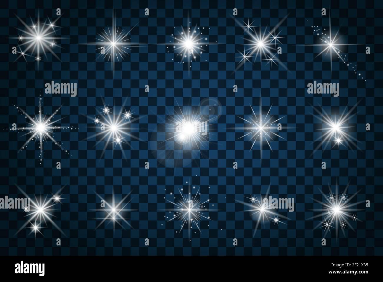 Shine stars with glitters and sparkles. Effect twinkle, design glare ...