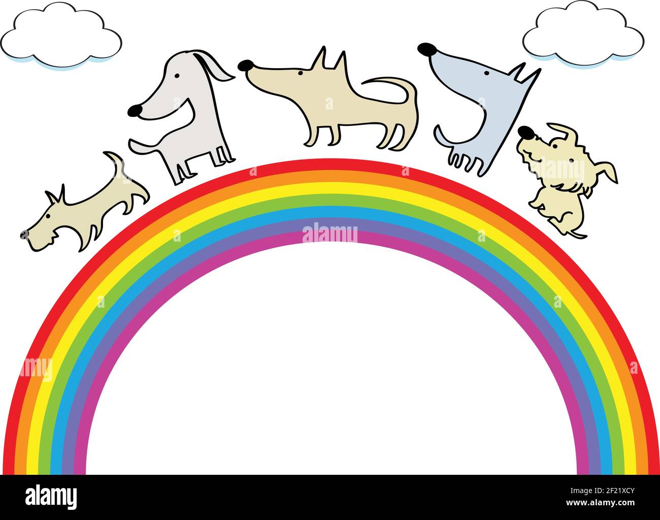 vector cartoon dog on the rainbow background Stock Vector Image & Art ...