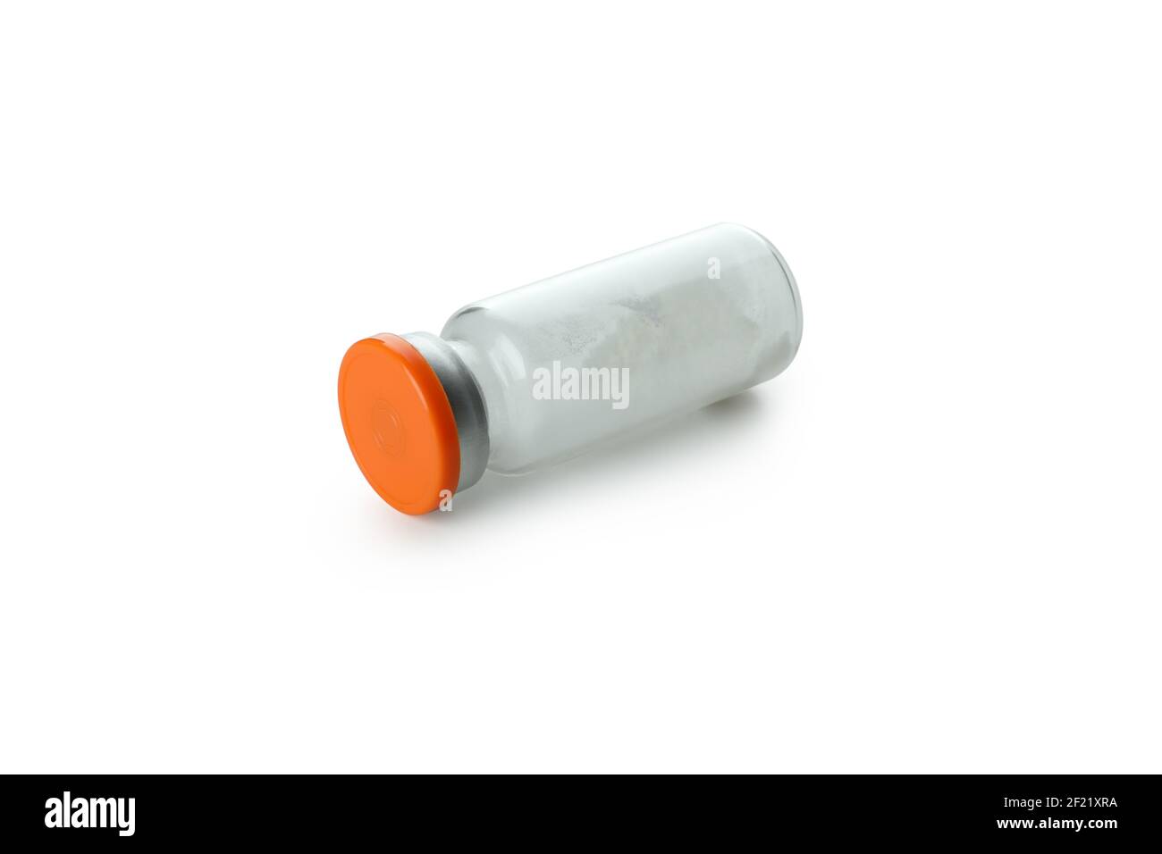 Vial with powder vaccine isolated on white background Stock Photo - Alamy