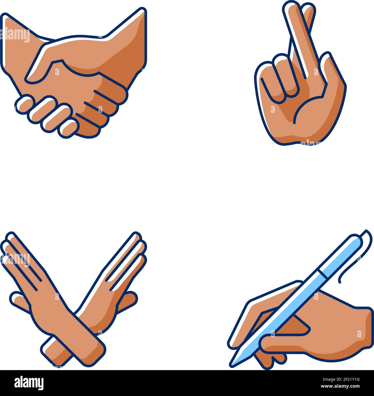 Hand gestures RGB color icons set Stock Vector Image & Art - Alamy