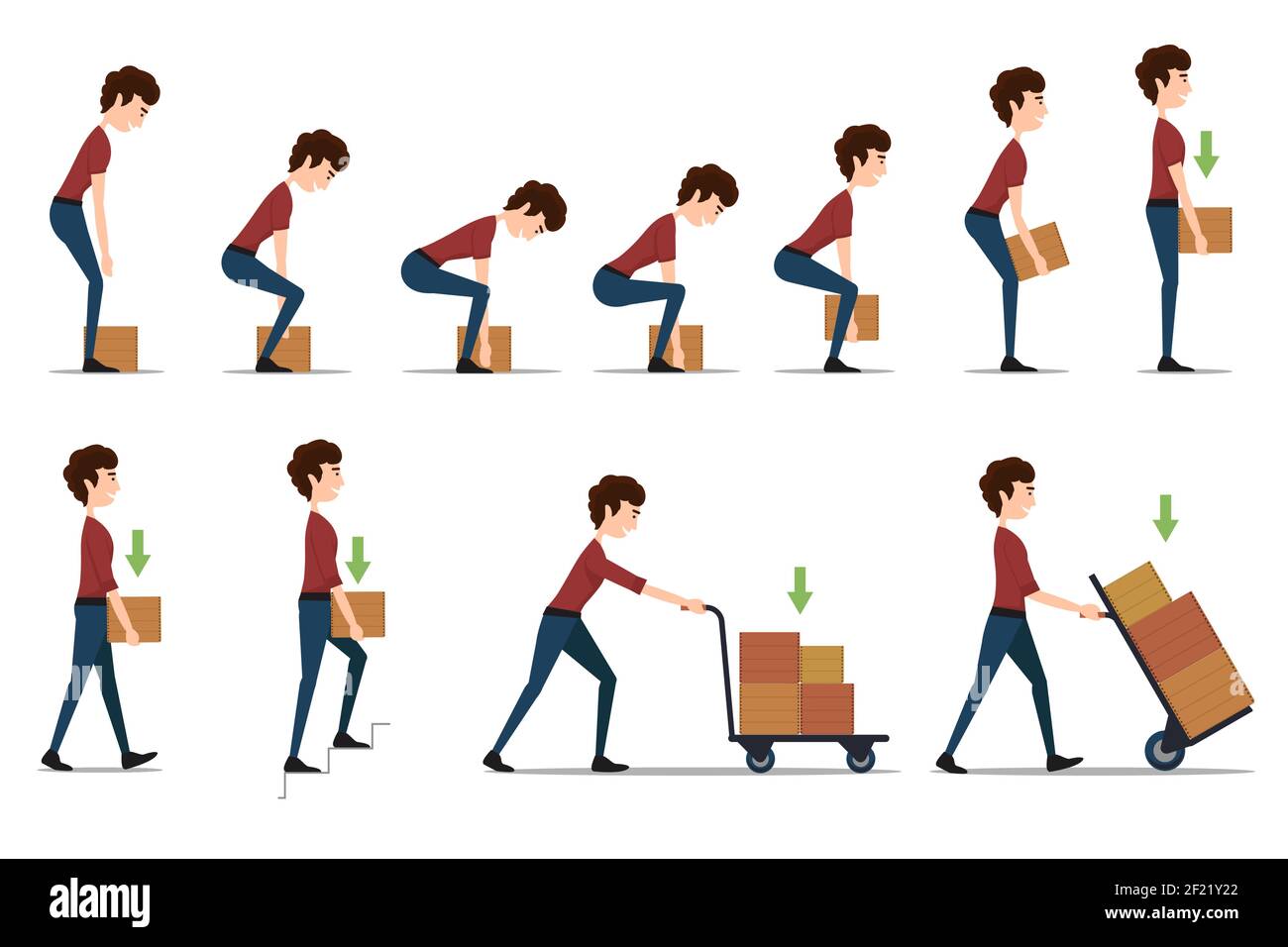 Cargo handling man carry heavy Cut Out Stock Images & Pictures - Alamy