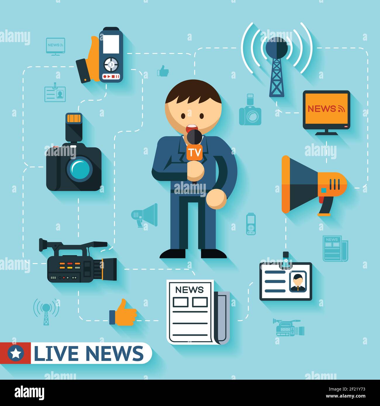 news and mass media vector concept, journalist and journalism flat ...