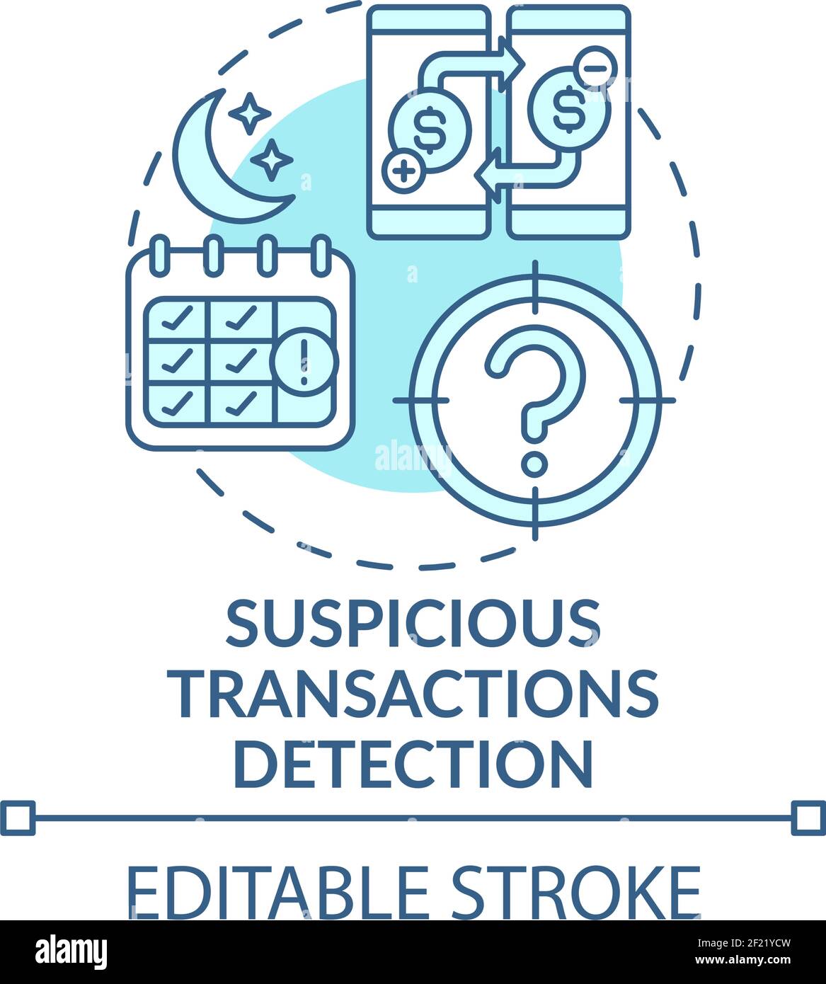 Suspicious transactions detection concept icon Stock Vector Image & Art ...