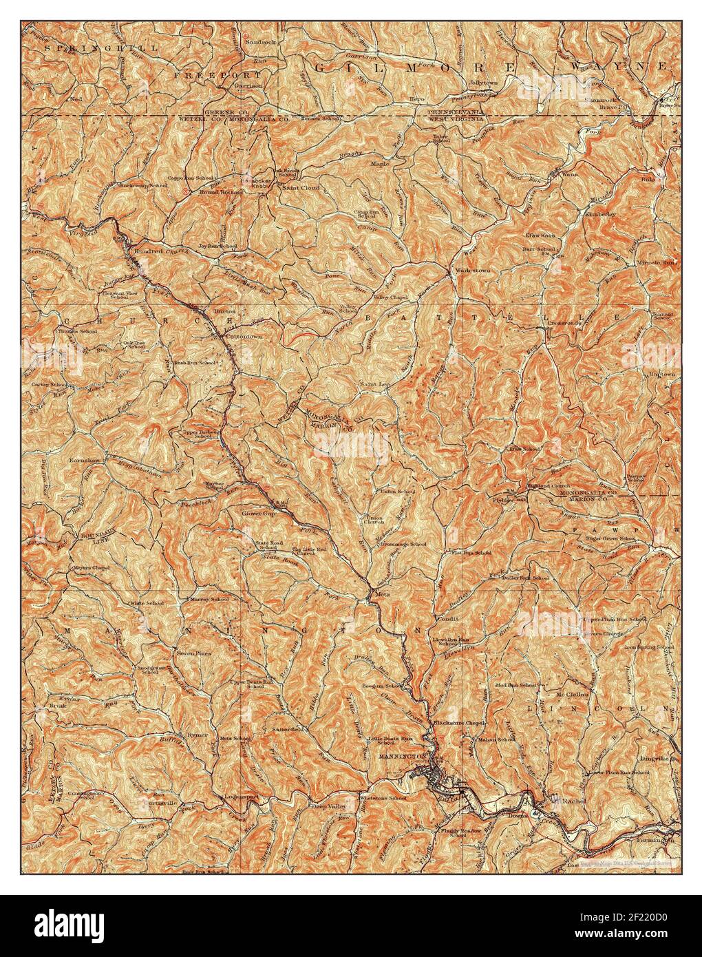Map of mannington hi-res stock photography and images - Alamy