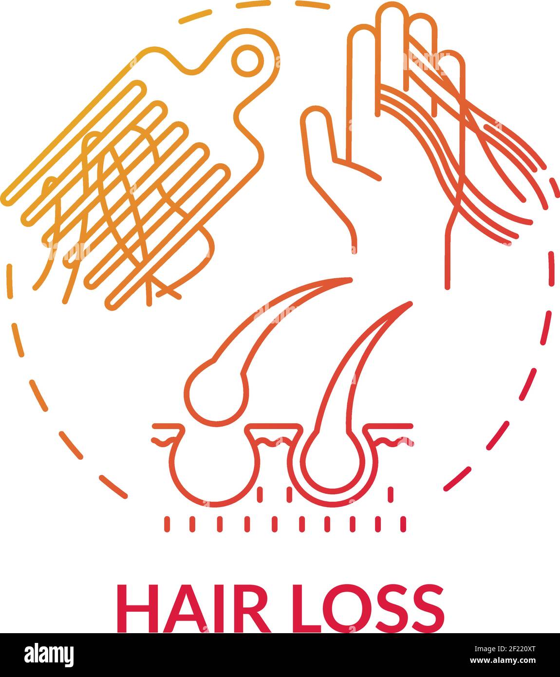 Hair loss concept icon Stock Vector Image & Art - Alamy
