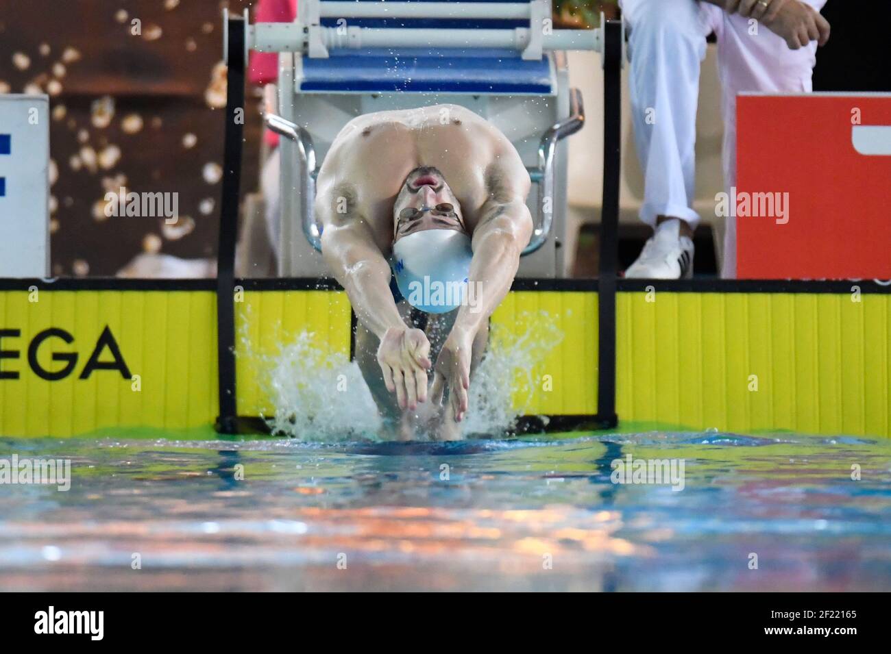 Benjamin Stasiulis (FRA) / 100m backstroke men's during the Meeting international, FFN Golden ...