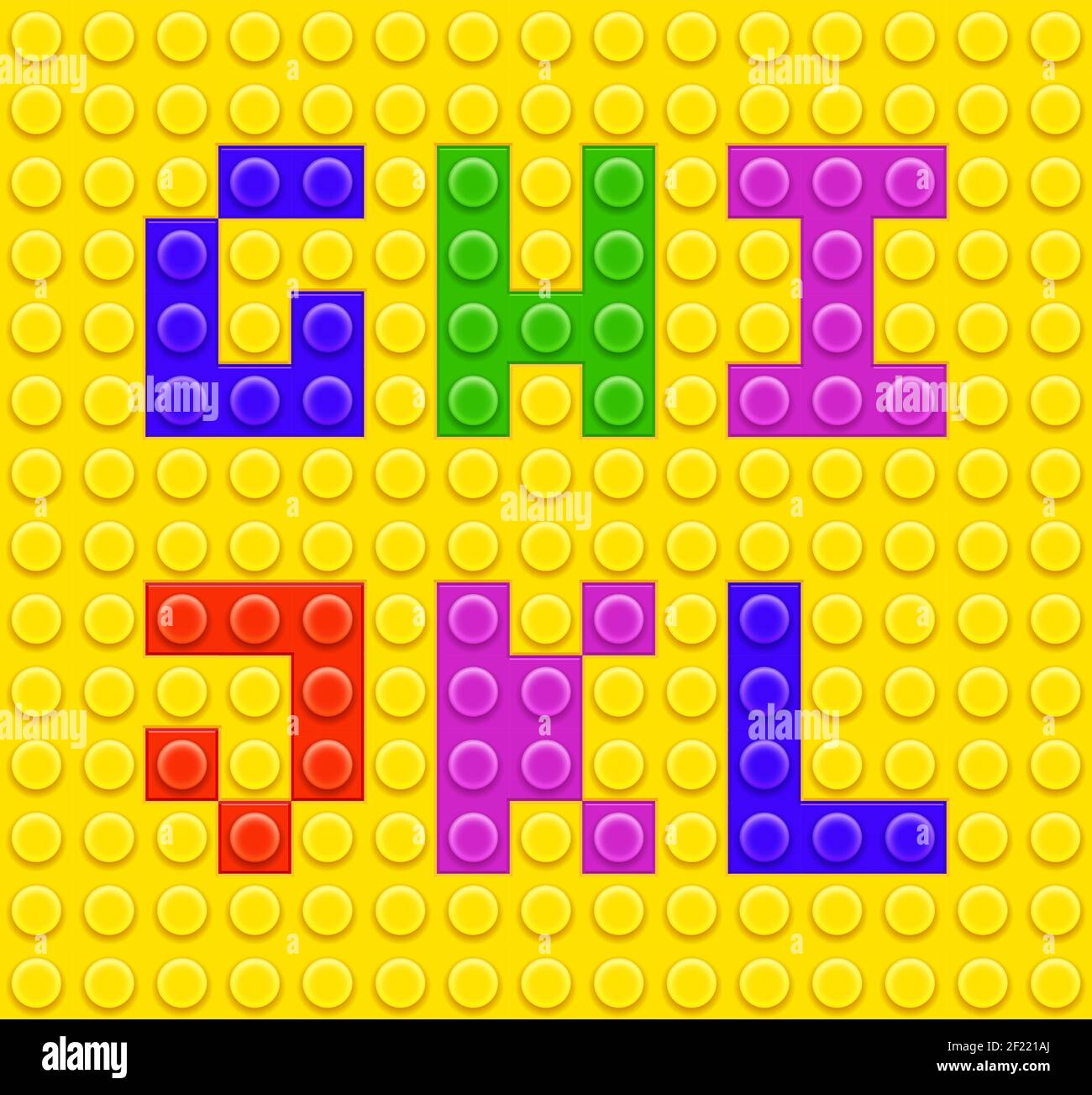 Alphabet set toy construction lego brick blocks, part 2. EPS10 opacity ...