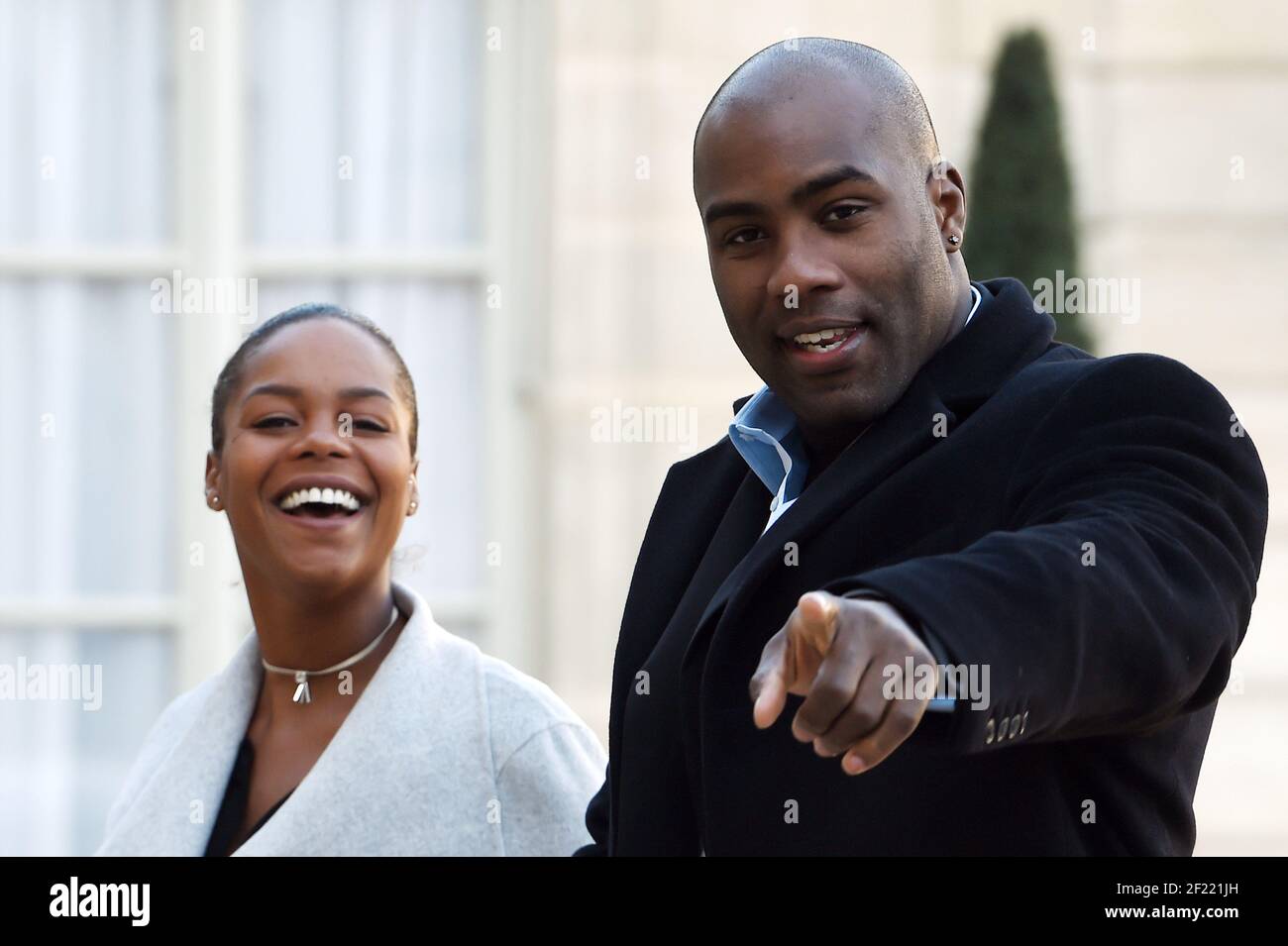 French olympic medalist Teddy Riner and his girldriend Luthna Plocus at ...