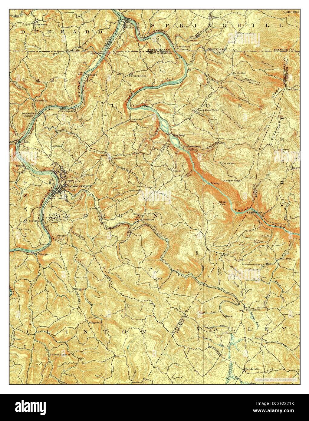 Map of morgantown virginia hi-res stock photography and images - Alamy