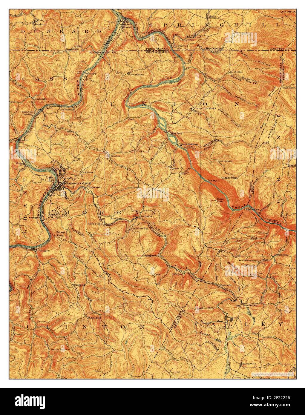 Map of morgantown virginia hi-res stock photography and images - Alamy