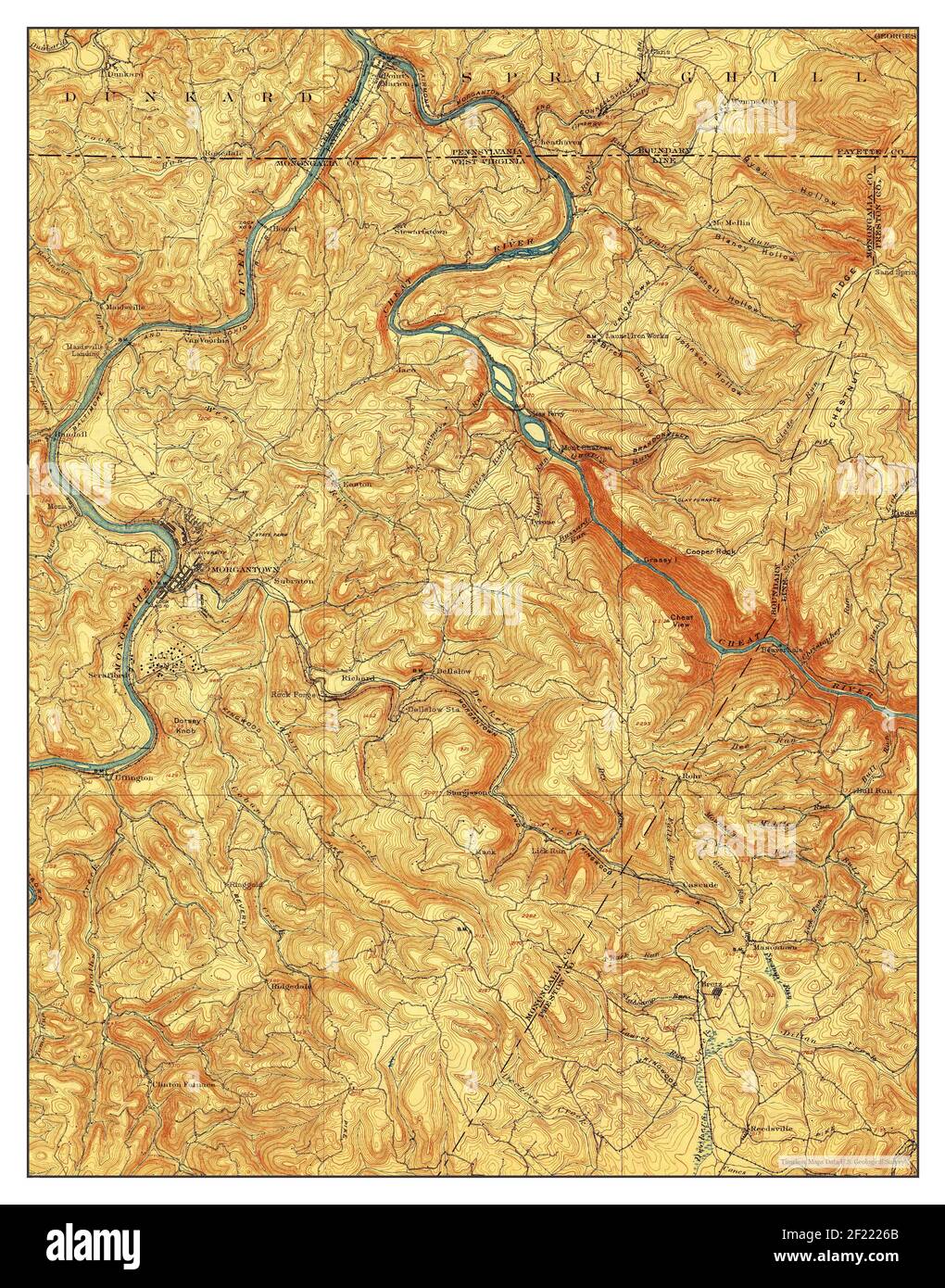 Morgantown, West Virginia, map 1902, 1:62500, United States of America ...