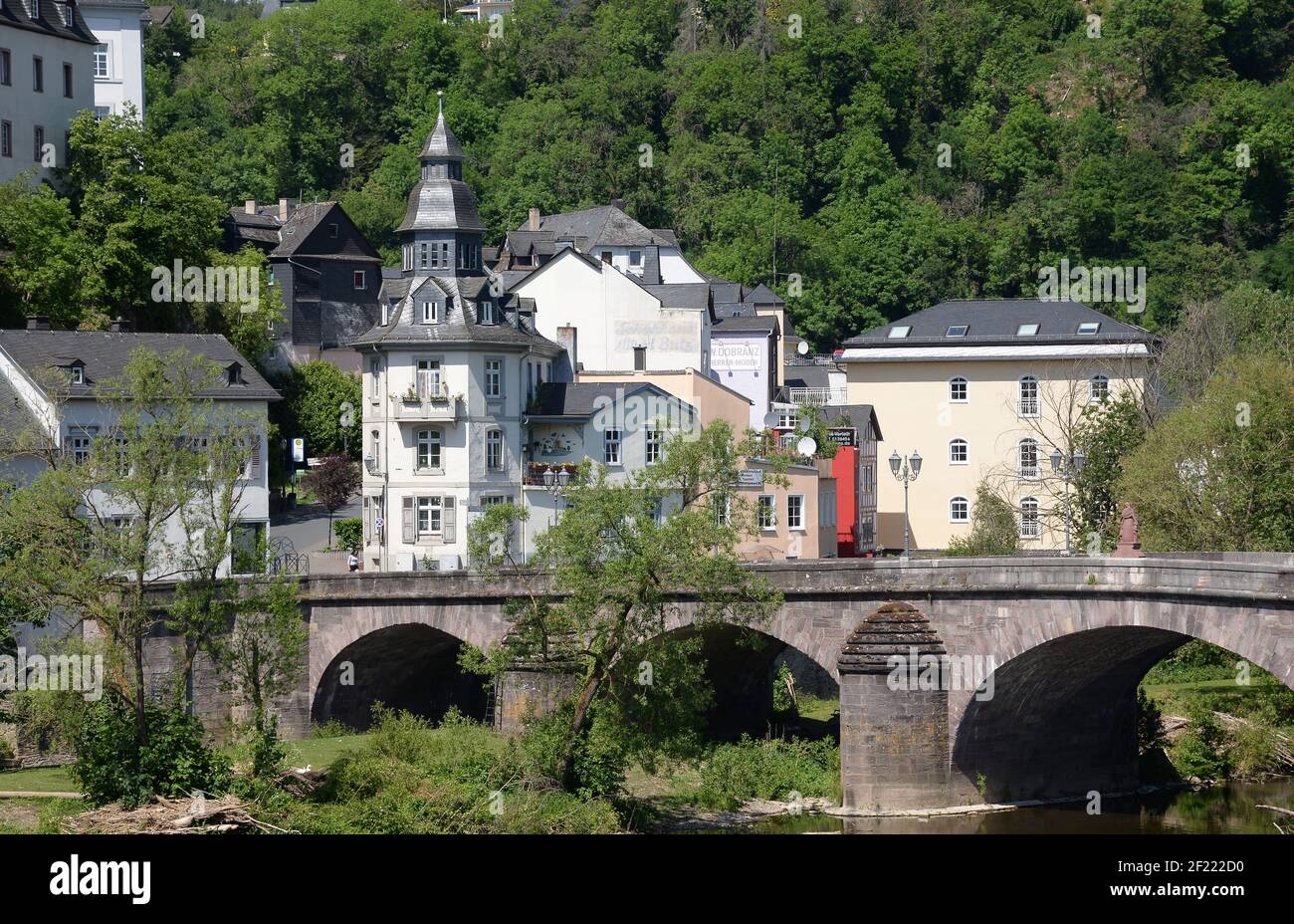 Lahn Bridge in Weilburg Stock Photo - Alamy