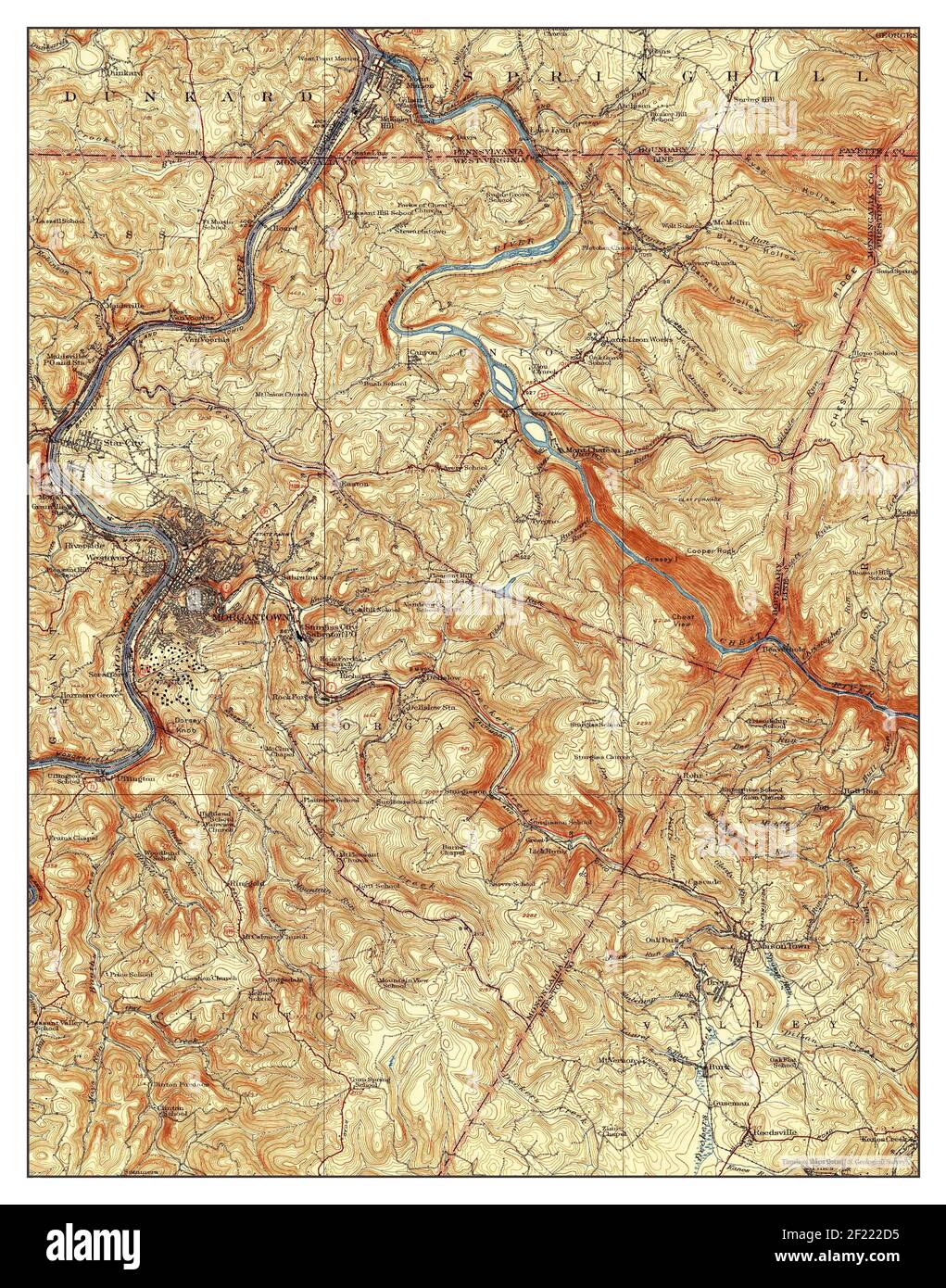 Map of morgantown virginia hi-res stock photography and images - Alamy