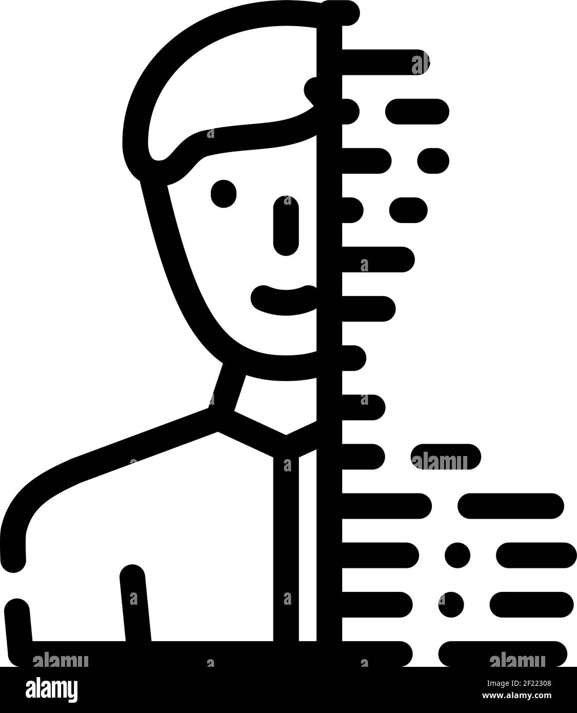 digital portrait line icon vector illustration line Stock Vector Image ...