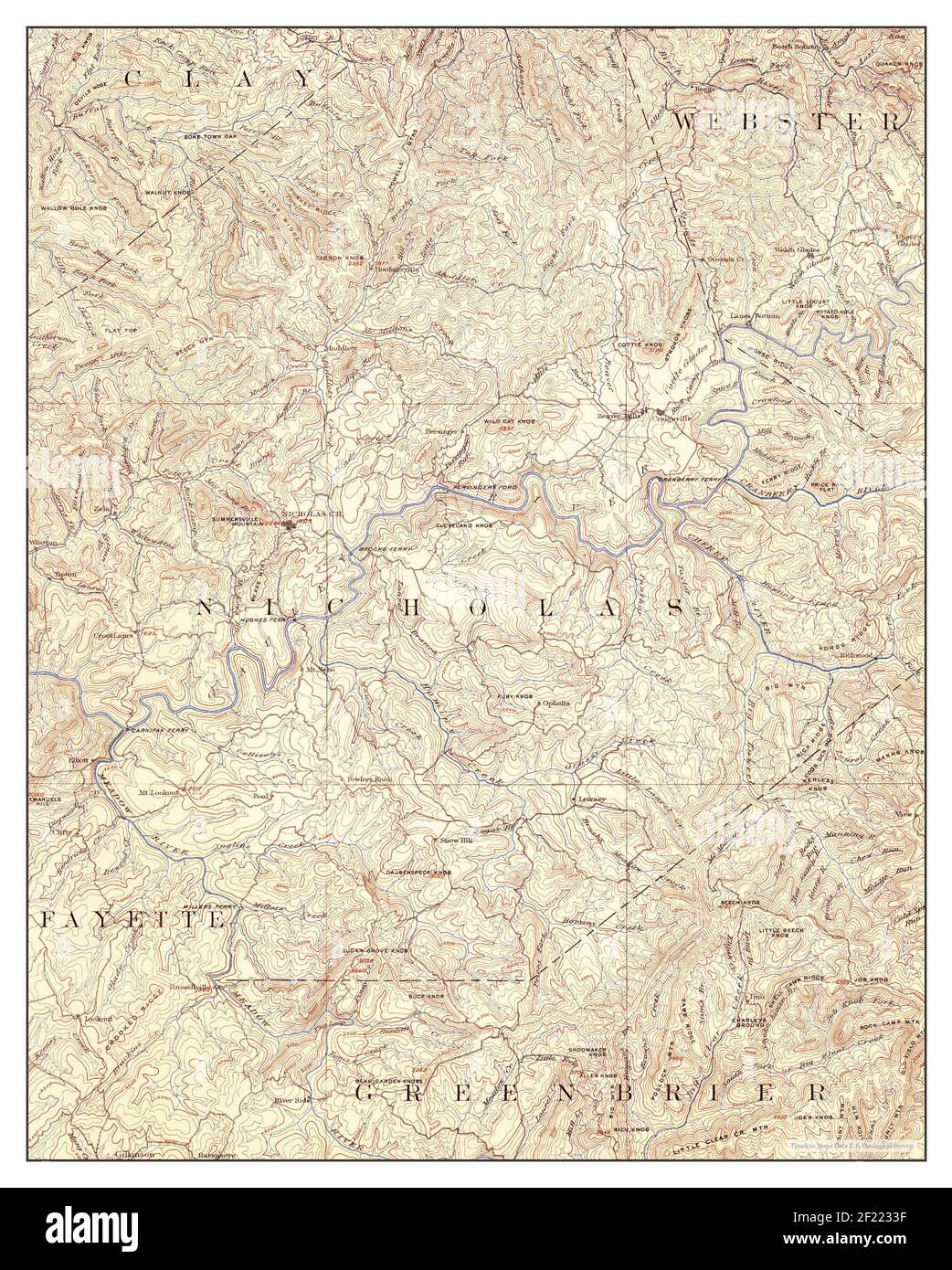 Nicholas, West Virginia, map 1891, 1:125000, United States of America ...