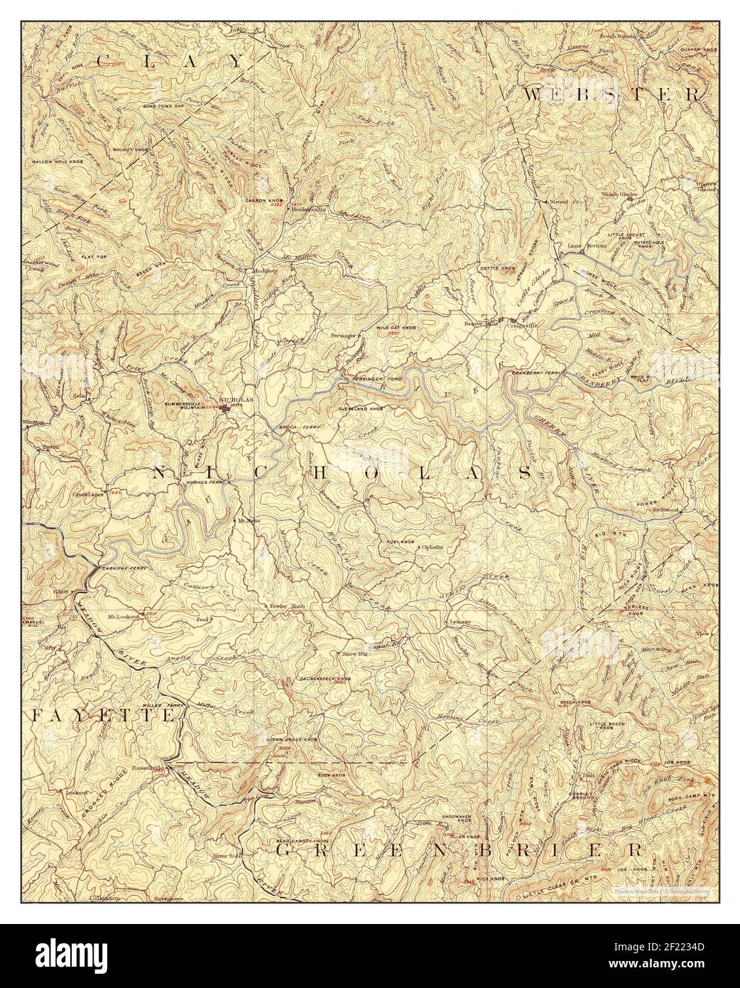 Nicholas, West Virginia, map 1889, 1:125000, United States of America ...